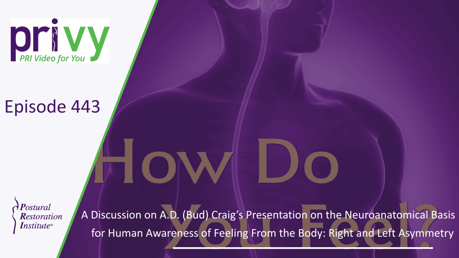 Ep. 443 - How Do You Feel? A Discussion on A.D. (Bud) Craig’s ...